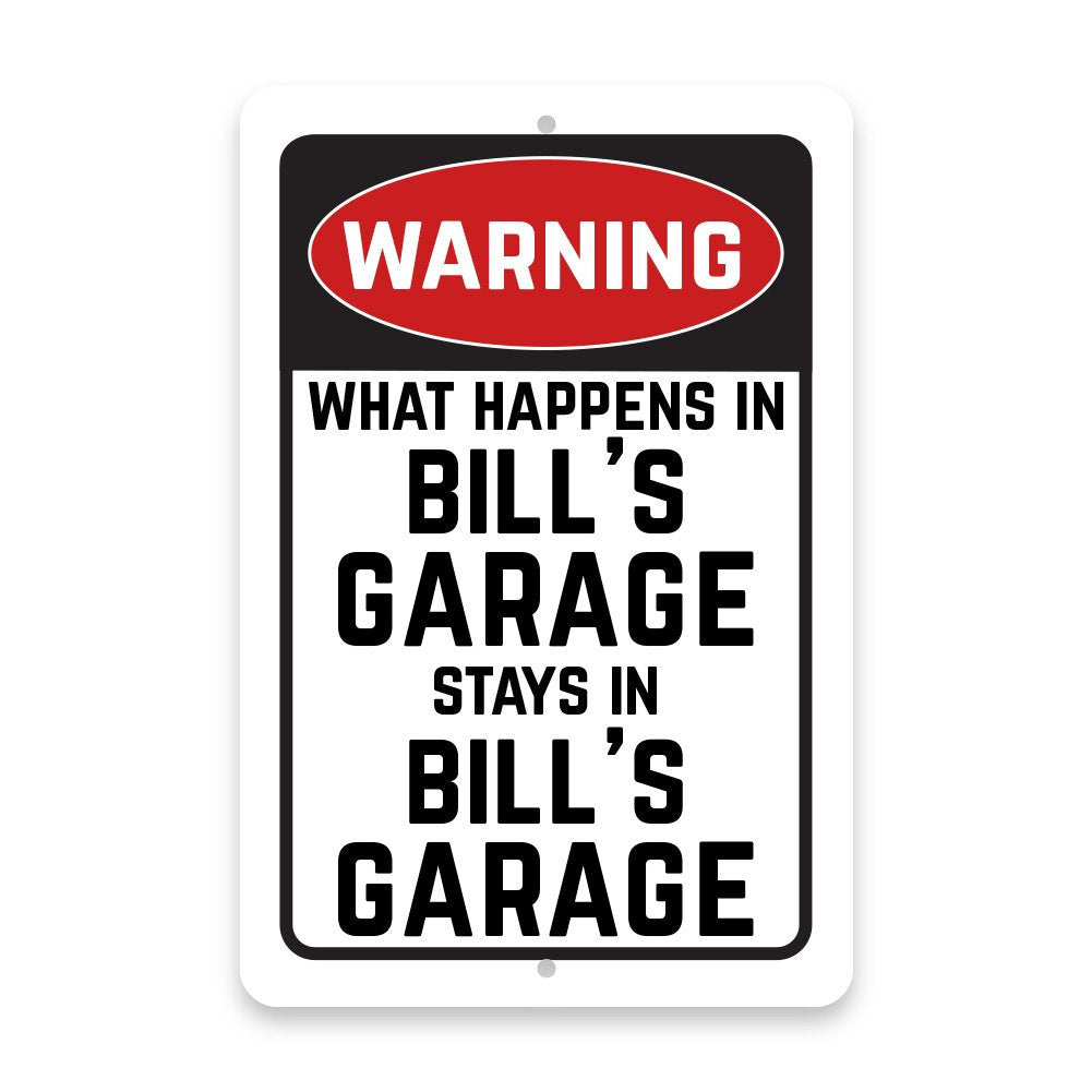 Personalized Warning Garage Metal Room Sign – PatternPop